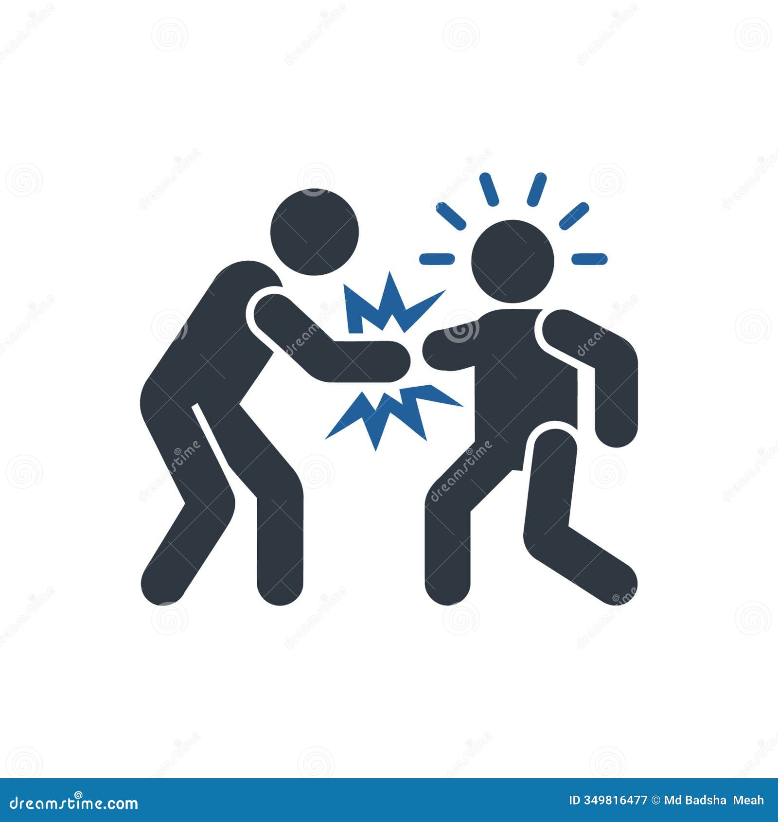 Physical Attack Conflict Icon Stock Vector - Illustration of icon ...
