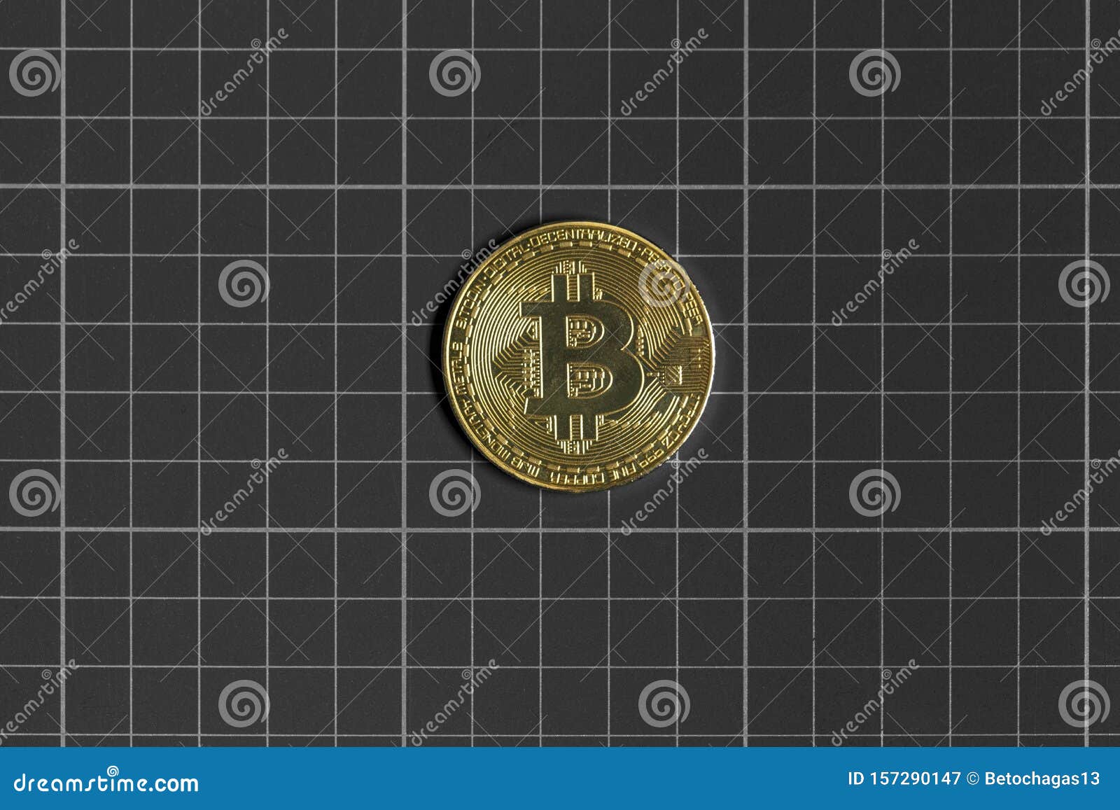 Physical Bitcoin on Top of a Black and White Grid Board Stock Image ...