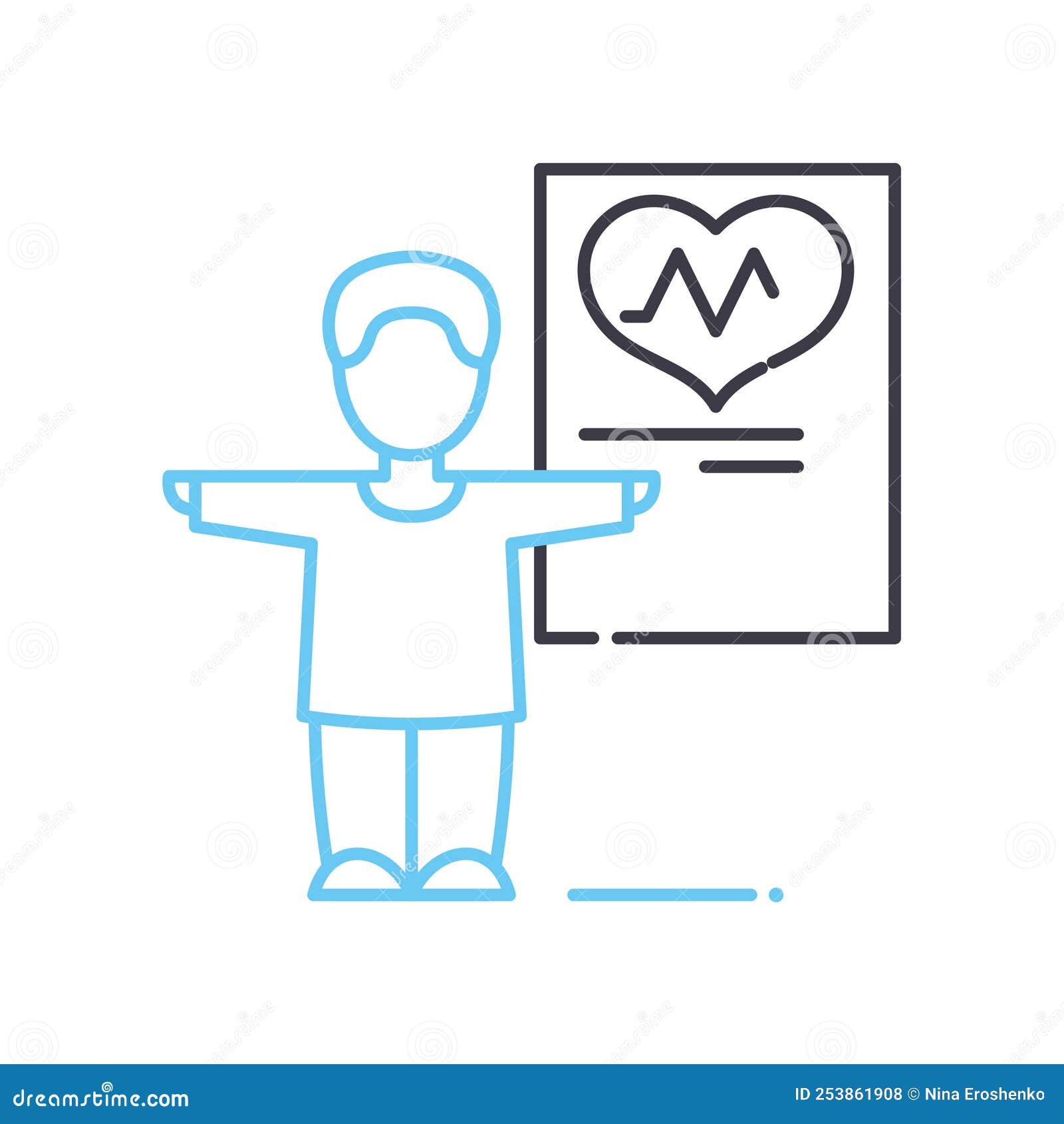 Physical Checkup Line Icon Outline Symbol Vector Illustration