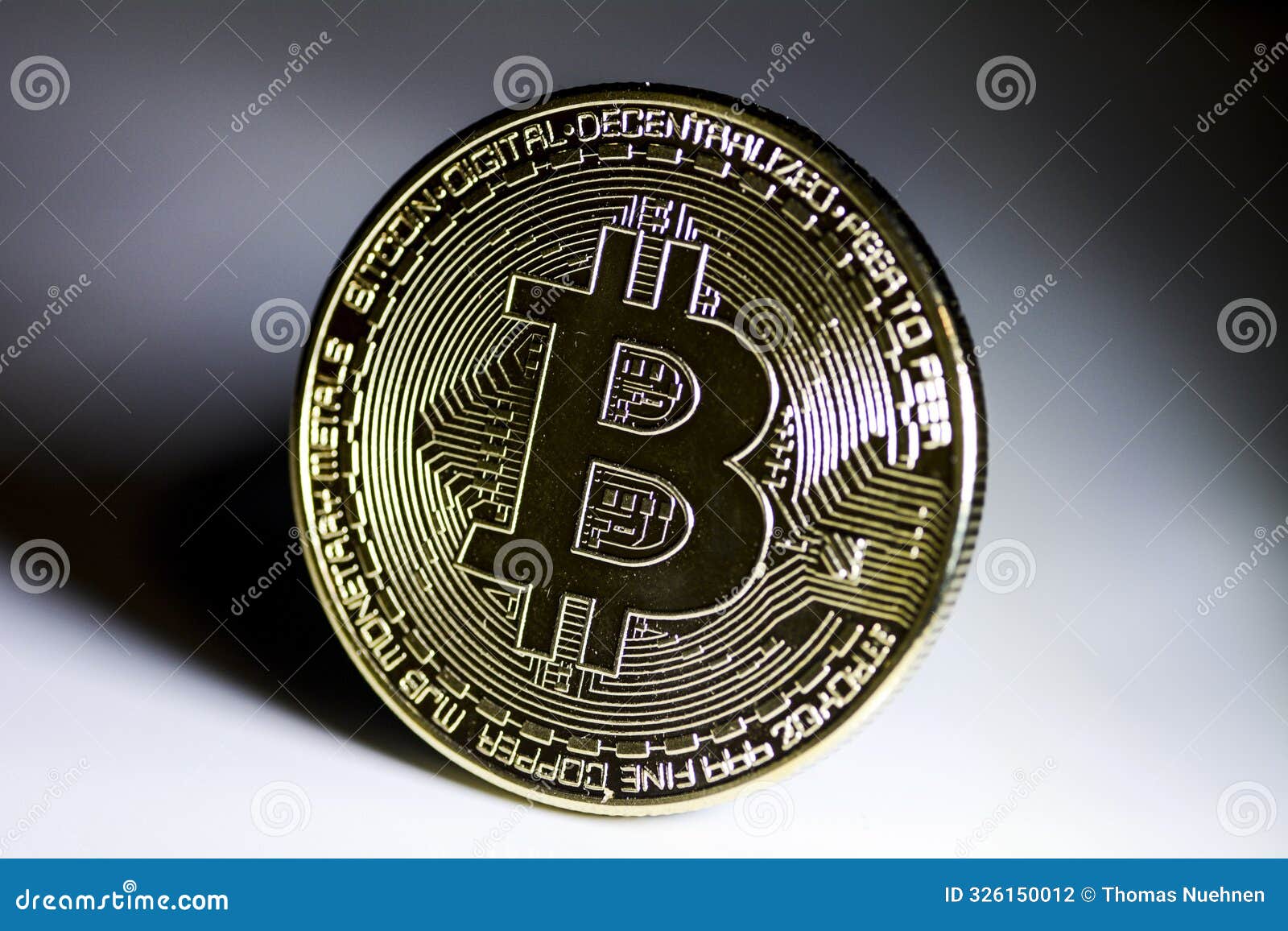 Physical 3D Bitcoin Coin Symbol for Crypto Currency Stock Photo - Image ...