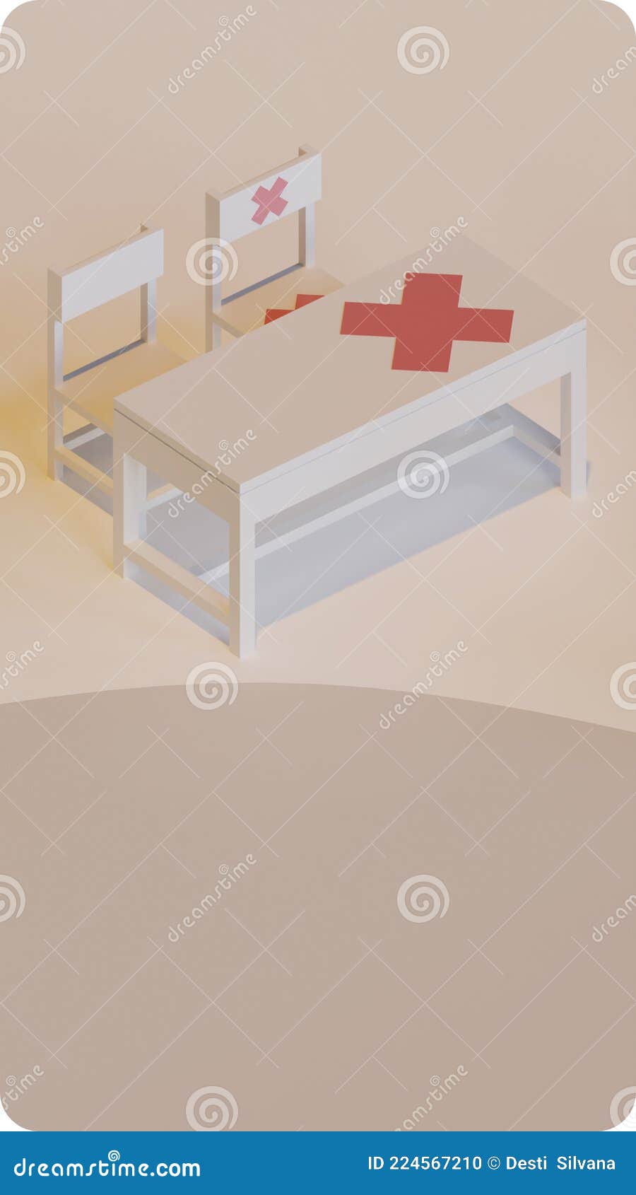 Physical Distancing in Classroom Desk 3D Rendering Illustration Stock ...