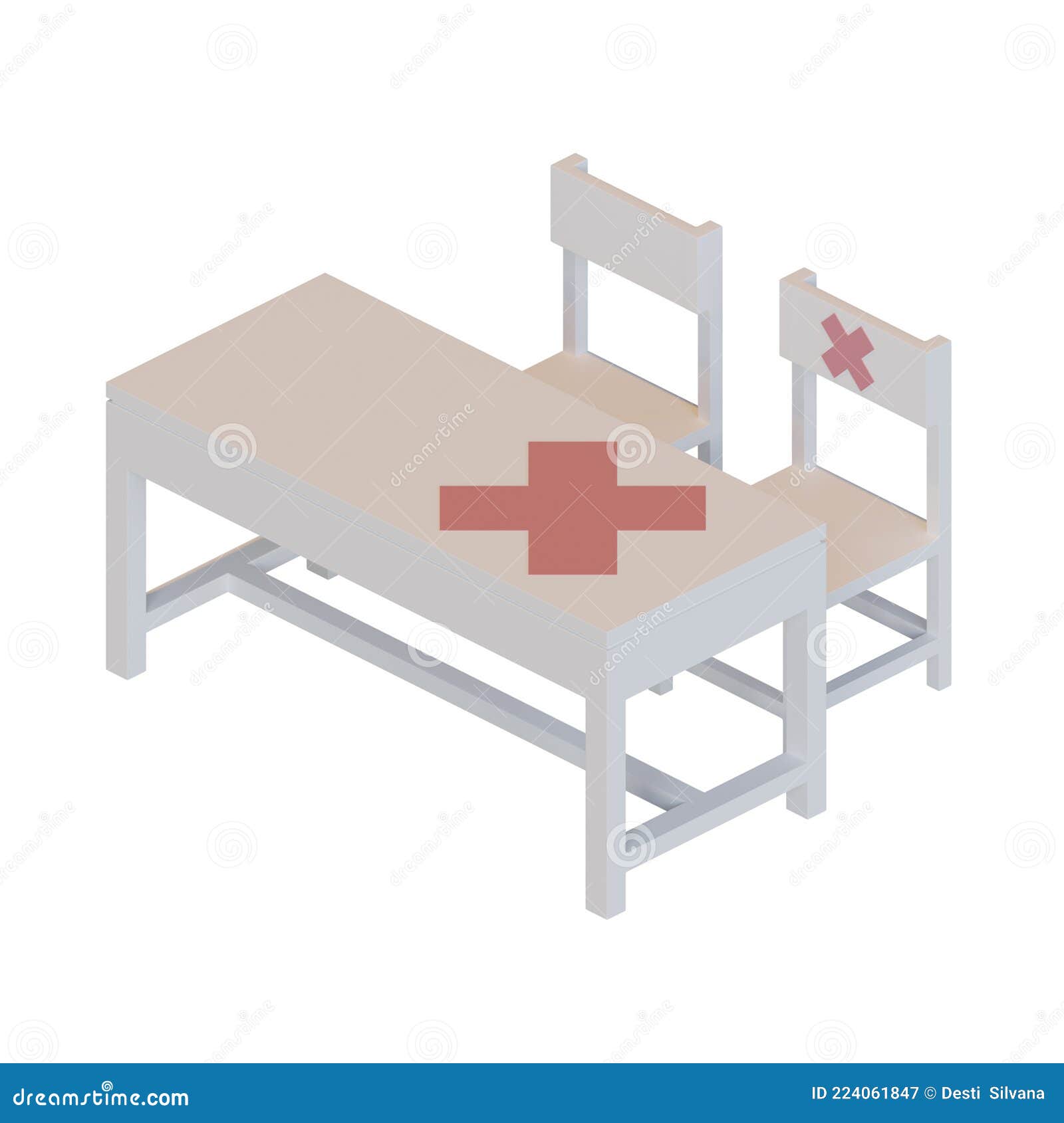 Physical Distancing Classroom Desk 3D Rendering Illustration Stock ...