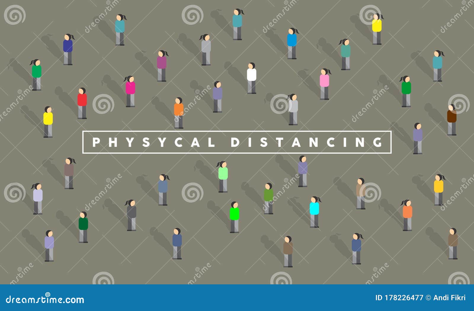 Physical Distancing Crowd of People To Avoid Contact Virus Spread ...