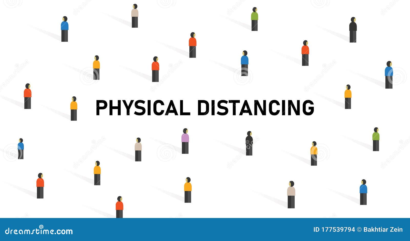 Physical Distancing. Social Distancing Illustration In Cartoon ...