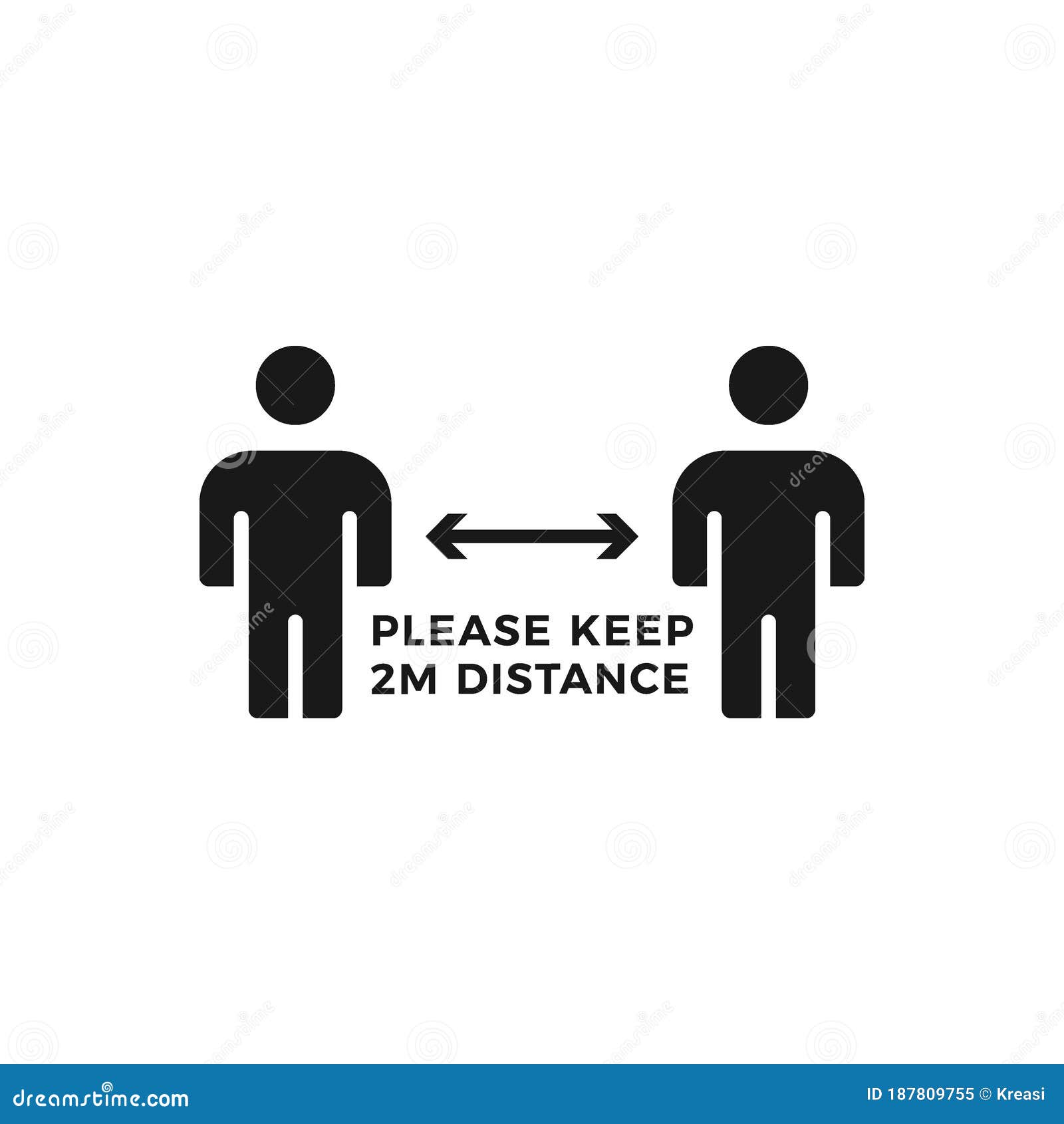 Physical Distancing Icon Vector Illustration Stock Vector ...