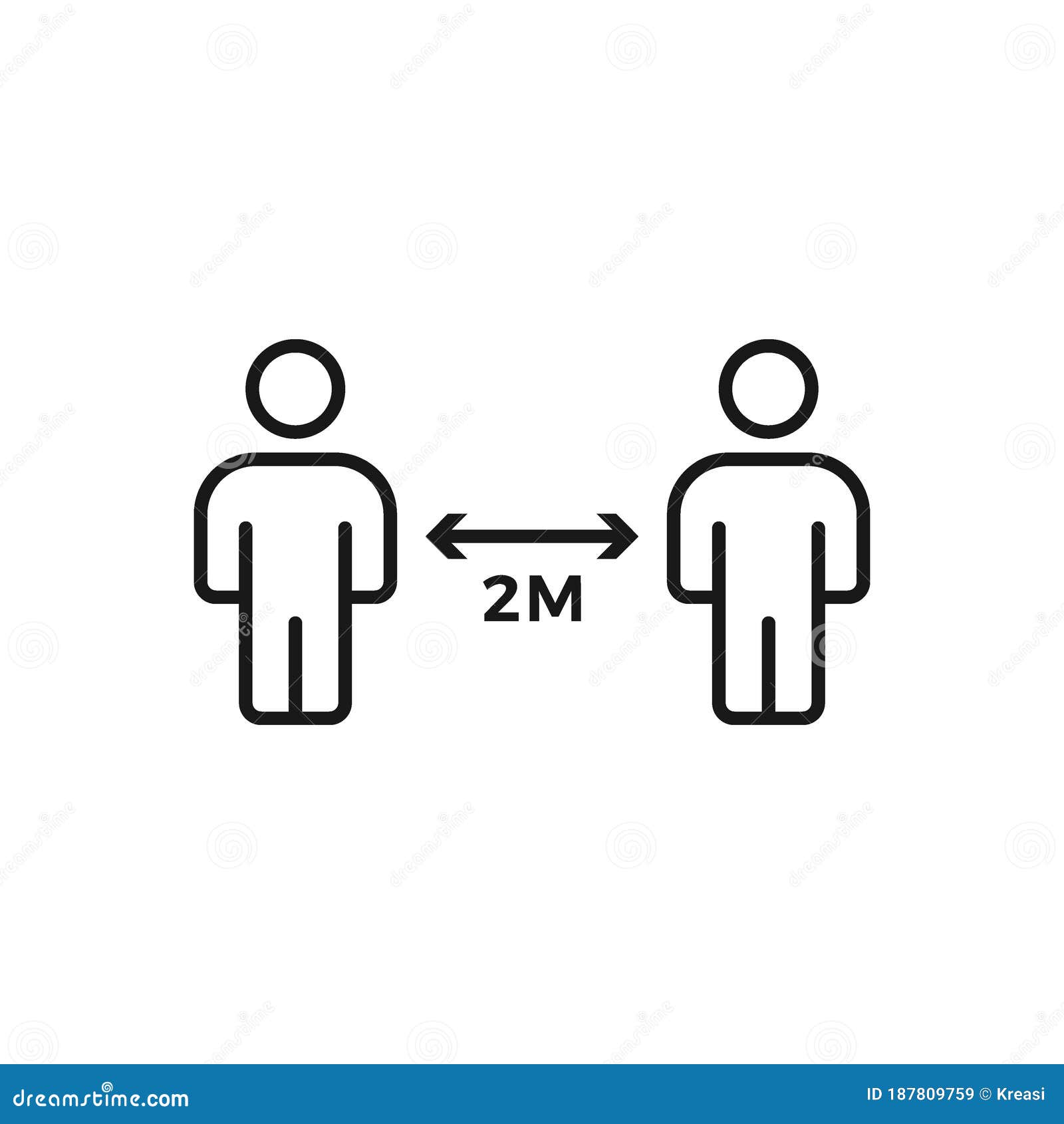 Physical Distancing Icon Vector Illustration Stock Vector ...