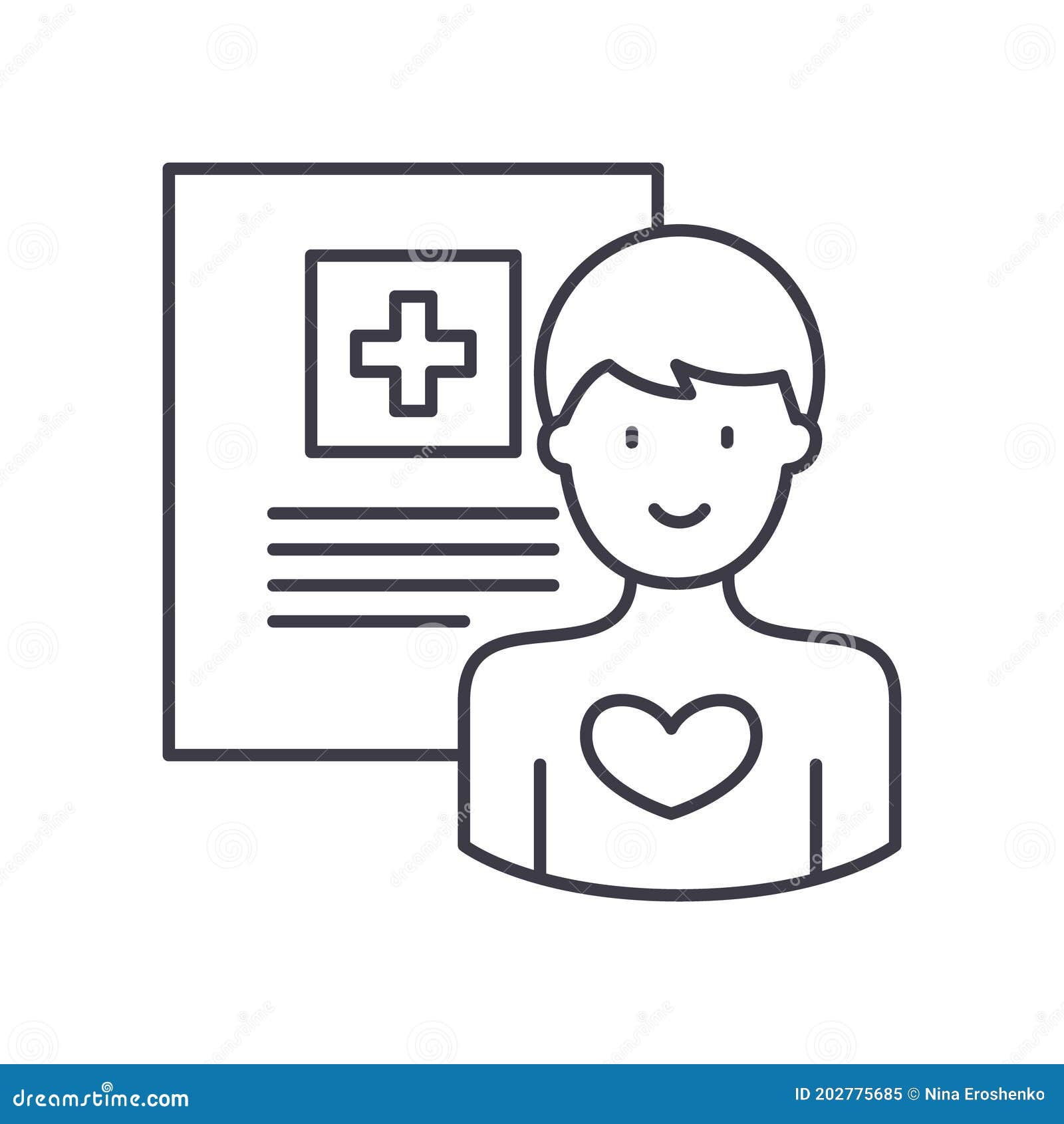 Physical Examination Icon, Linear Isolated Illustration, Thin Line ...