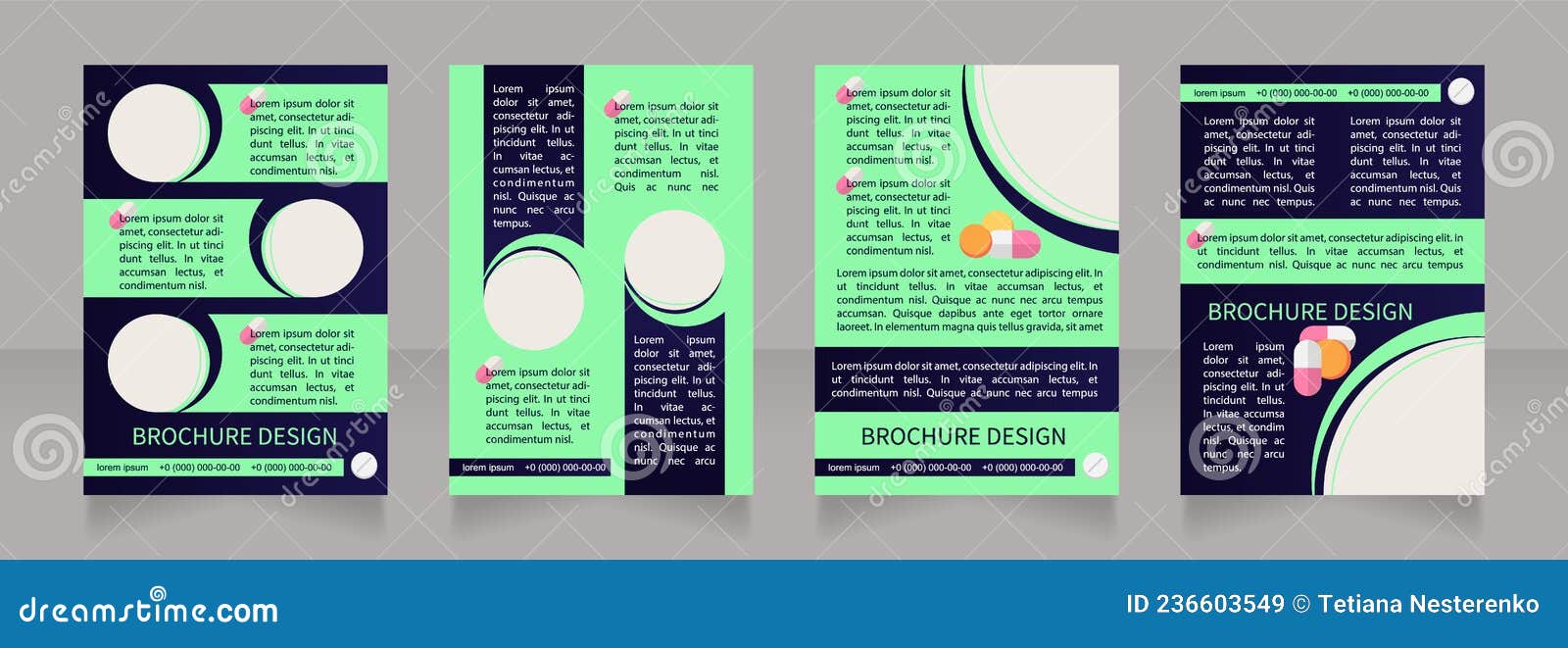 Physical Examination Importance Blank Brochure Layout Design Cartoon ...