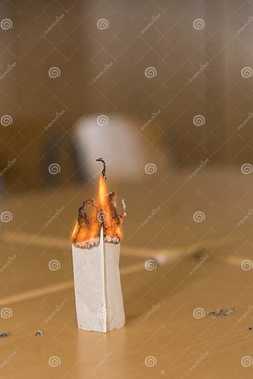 Physical Experiment with Burning Paper Cylinder Stock Photo - Image of ...
