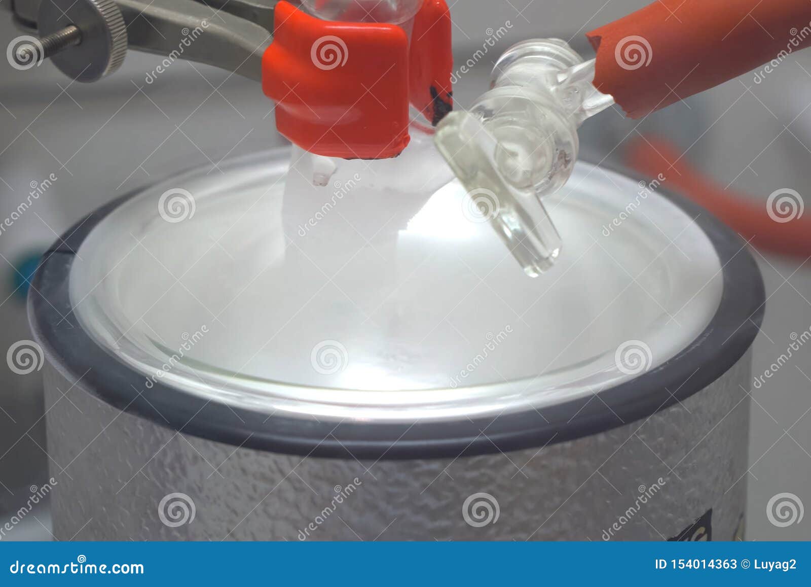 Physical Experiments with Liquid Nitrogen Stock Image - Image of ...