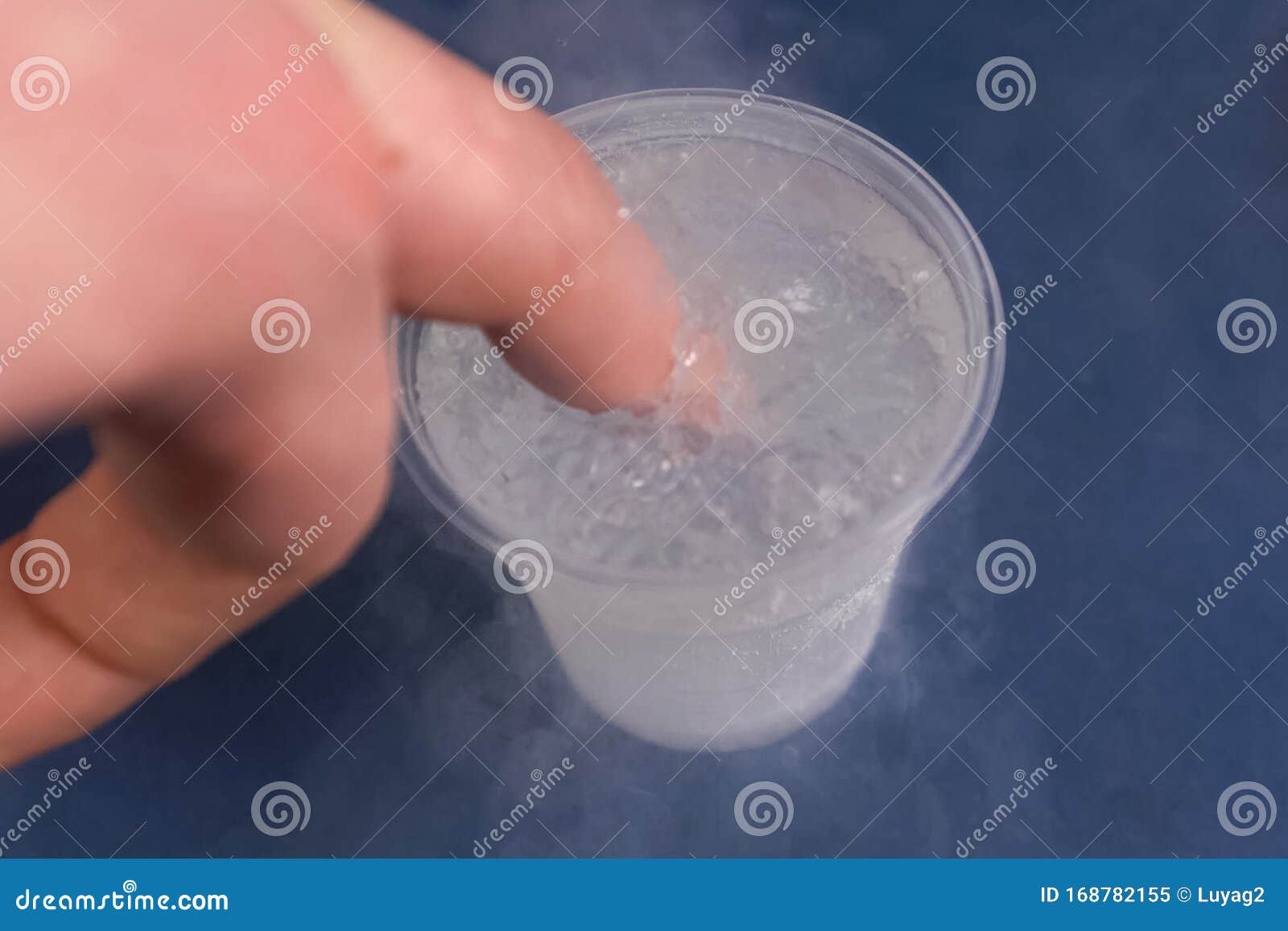 Physical Experiments with Liquid Nitrogen Stock Image - Image of ...