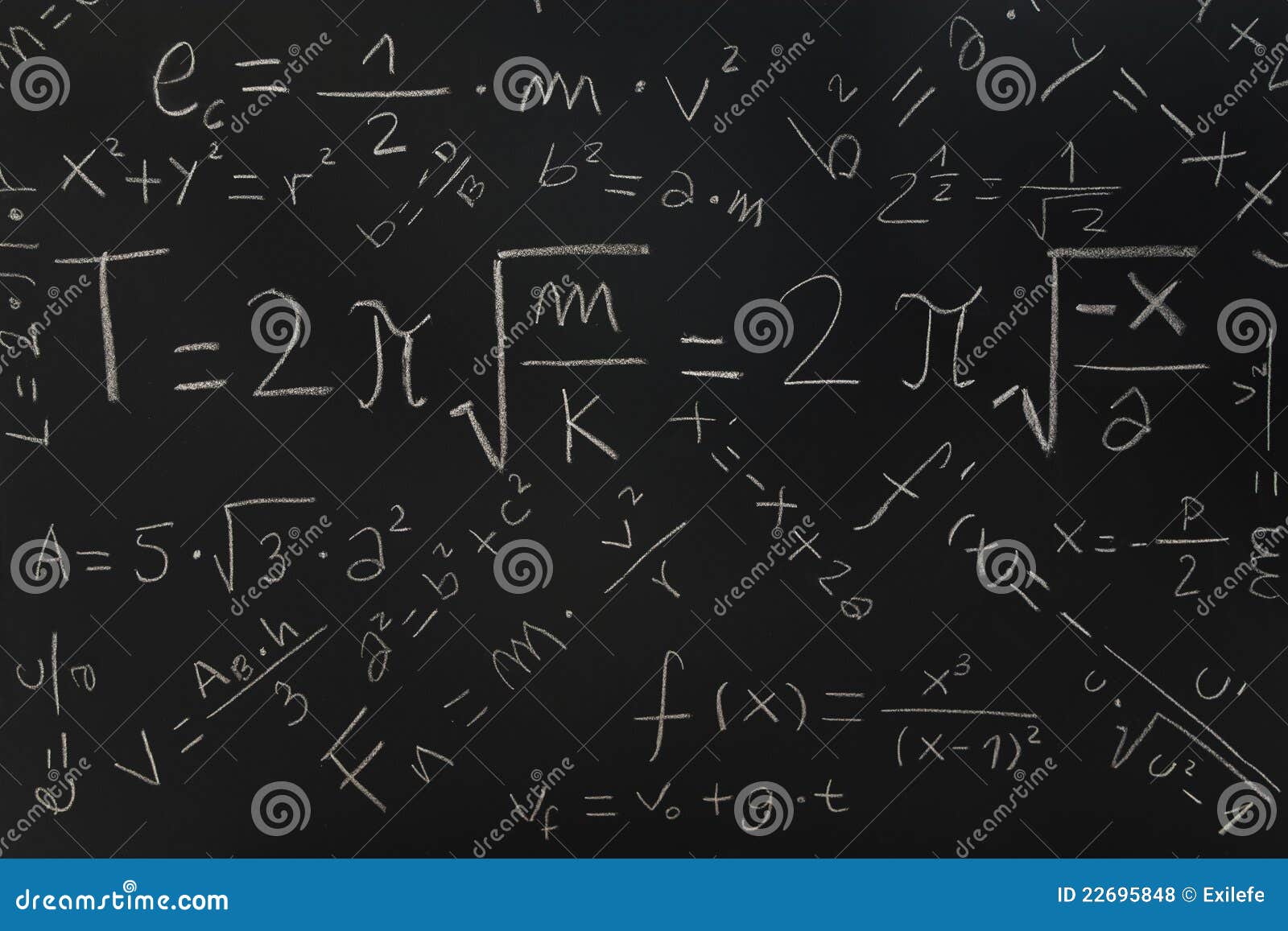 Physical Formulas on a Blackboard Stock Photo - Image of background ...