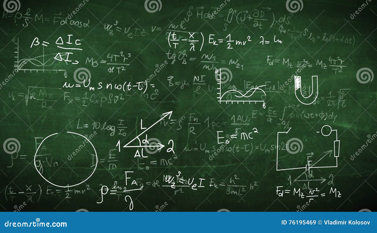 Physical Formulas, Tasks, Plots Stock Illustration - Illustration of ...