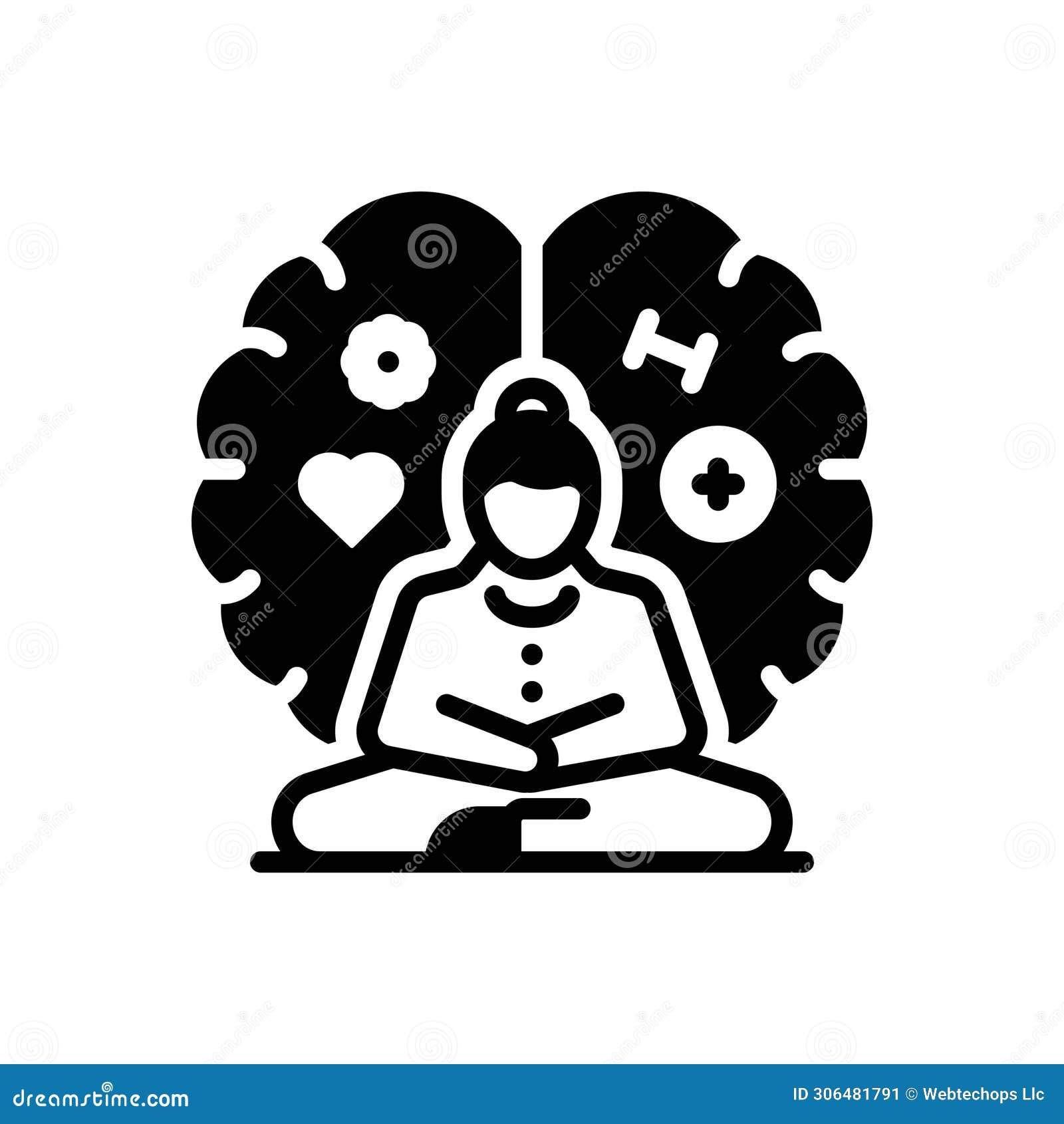 Black Solid Icon for Physical Health, Physical and Relax Stock ...