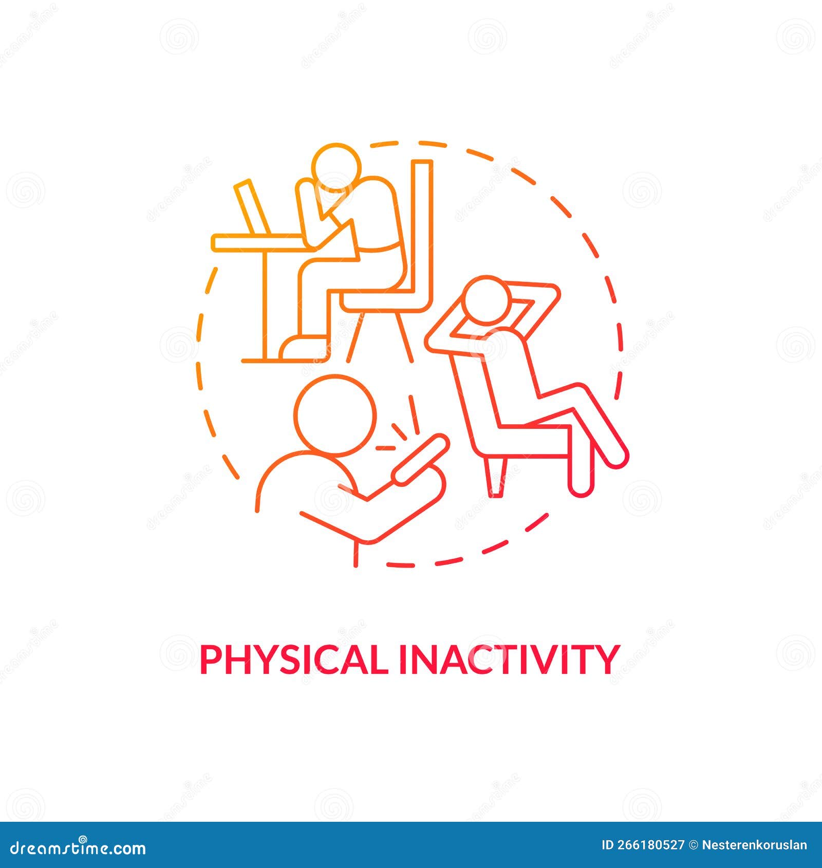 Physical Inactivity Blue Gradient Concept Icon Stock Vector ...