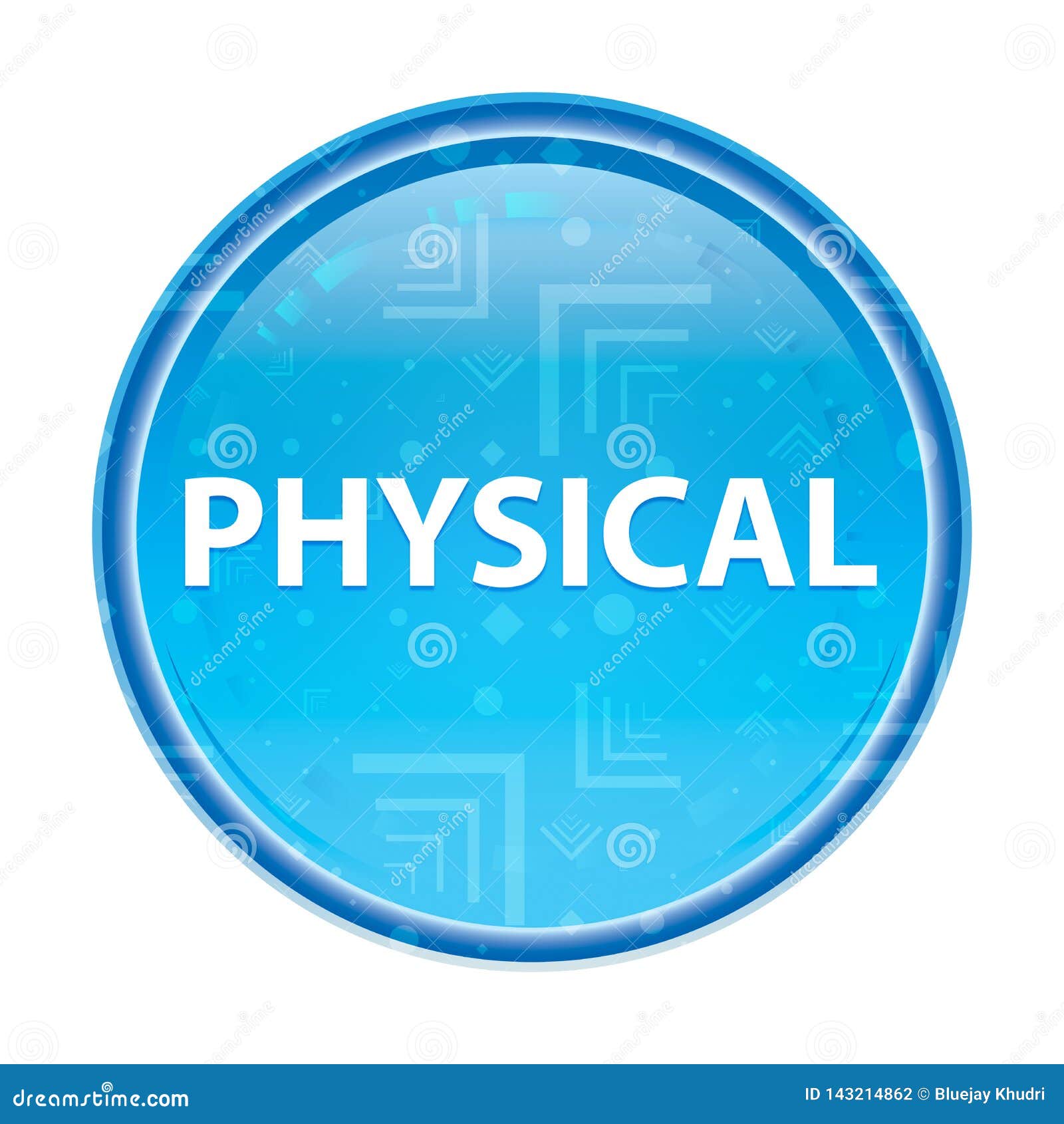 Physical Floral Blue Round Button Stock Illustration - Illustration of ...