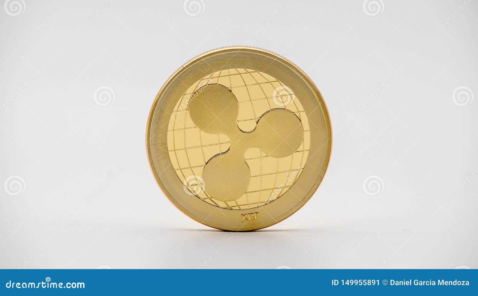 Physical Metal Golden Ripplecoin Currency on White Background. XRP Coin ... Physical Metal Golden Ripplecoin Currency on White Background. XRP Coin ...