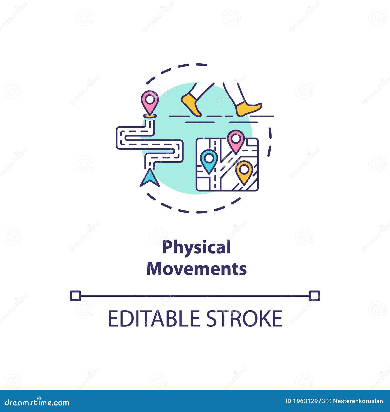 Physical Movements Concept Icon Stock Vector - Illustration of ...