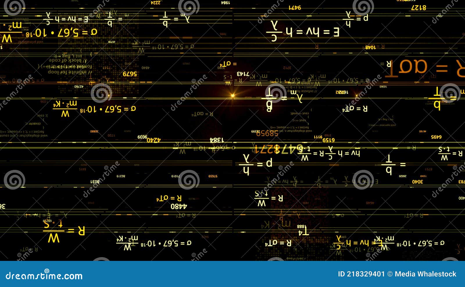 Physical Science Background With Golden Formulas Mirrored On Black ...