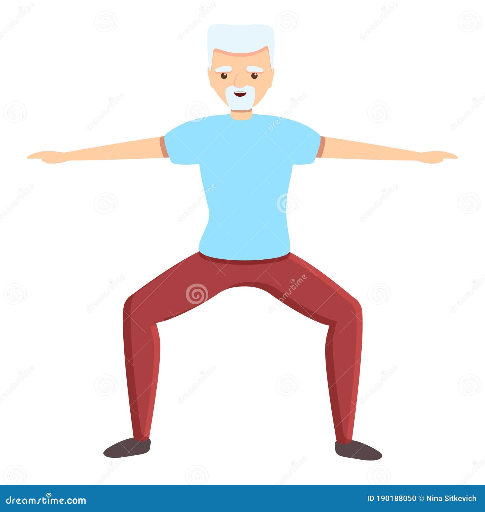 Physical Senior Exercise Icon, Cartoon Style Vector Illustration ...