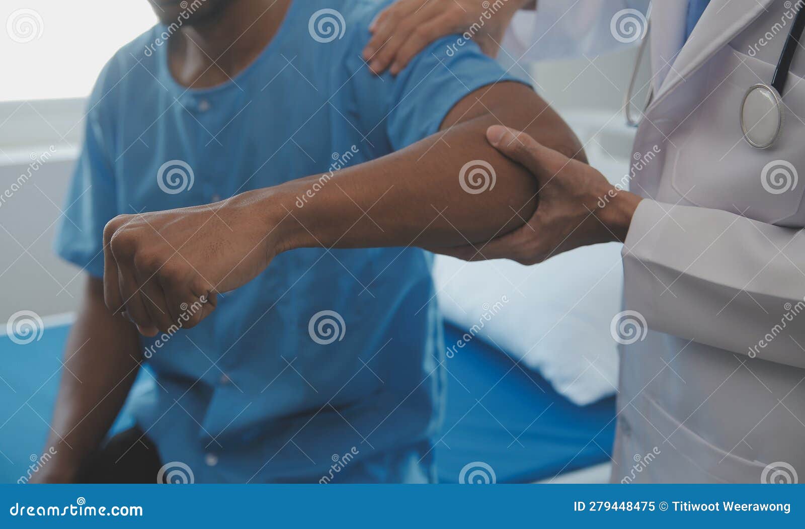 Physical Therapist Guiding Patient with Resistance Band Stock Image ...