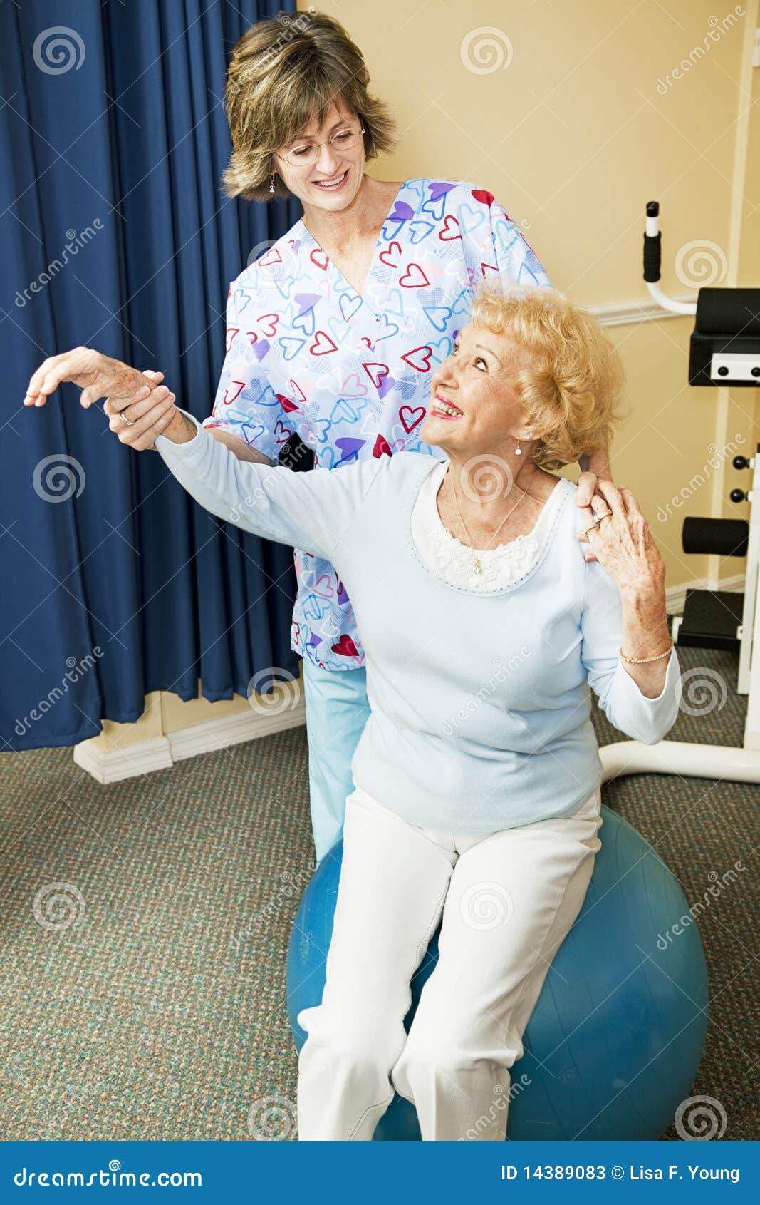 Physical Therapist Helps Senior Woman Stock Image - Image of ...