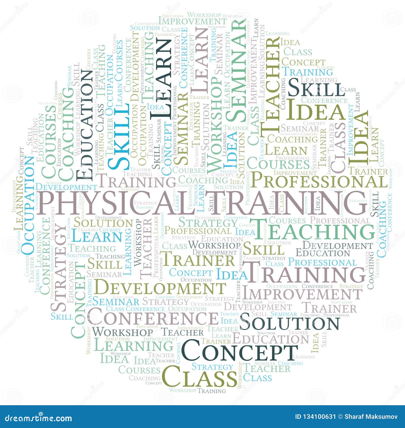 Physical Training Word Cloud Stock Illustration - Illustration of ...