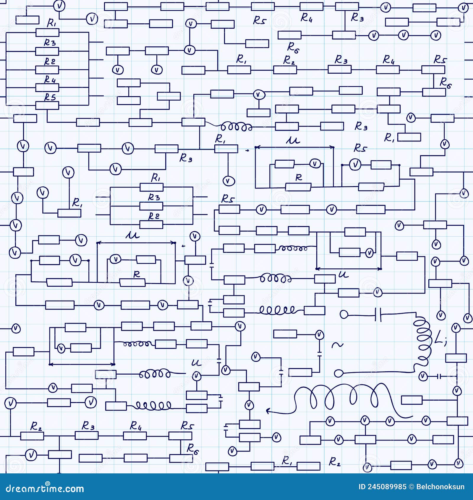 Physical Vector Seamless Pattern with Alternating Current Circuit ...