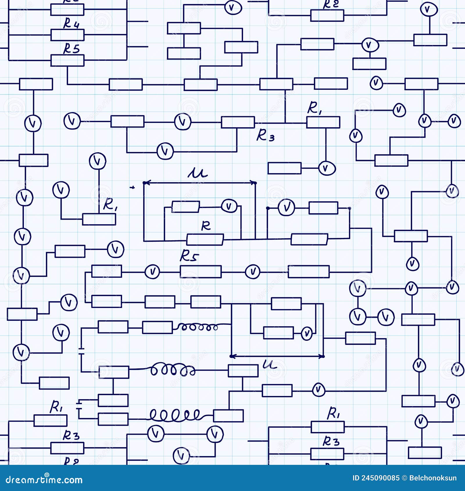 Physical Vector Seamless Pattern with Alternating Current Circuit ...