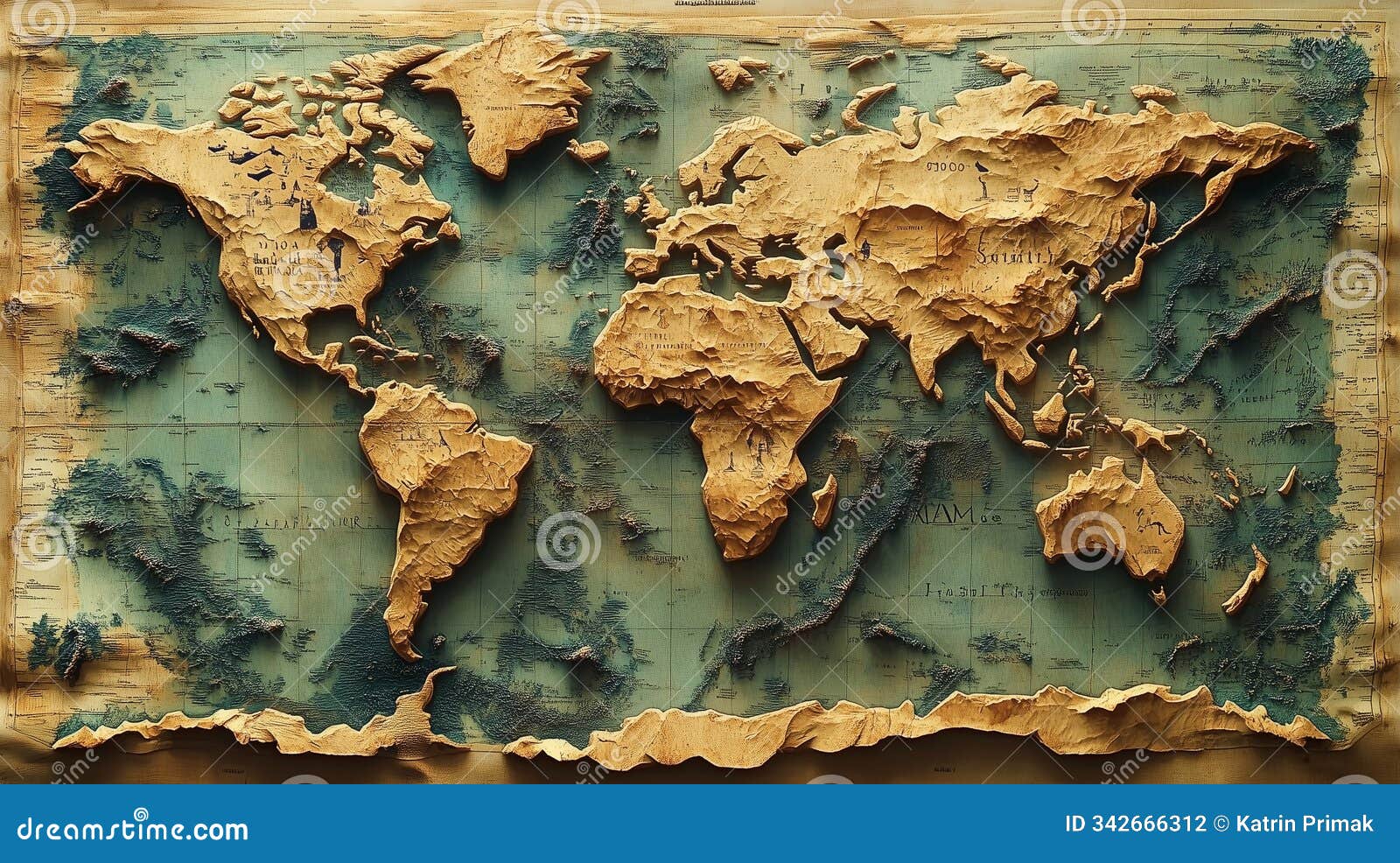 Physical world map stock photo. Image of topographic - 342666312