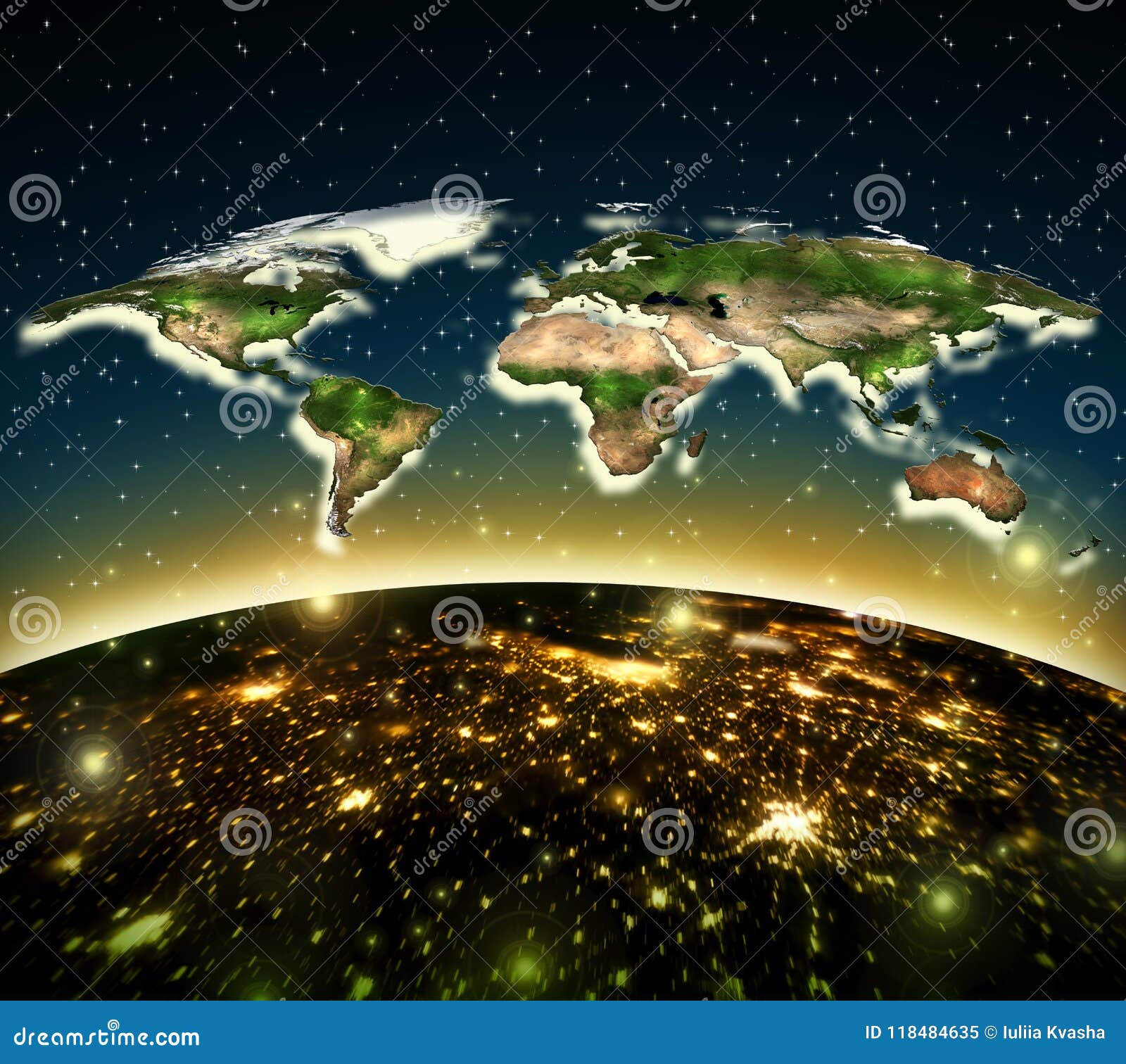 Physical World Map Illustration. Elements of this Image Furnished by ...