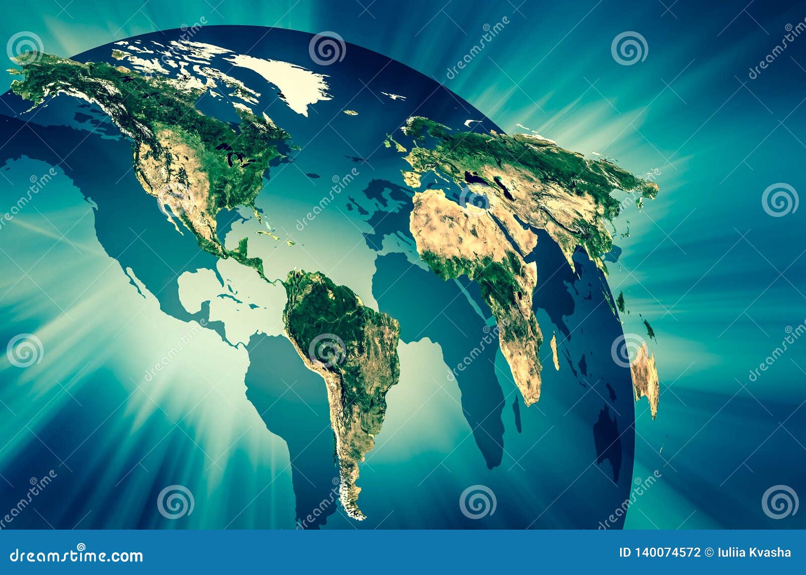 Physical World Map Illustration. Elements of this Image Furnished by ...