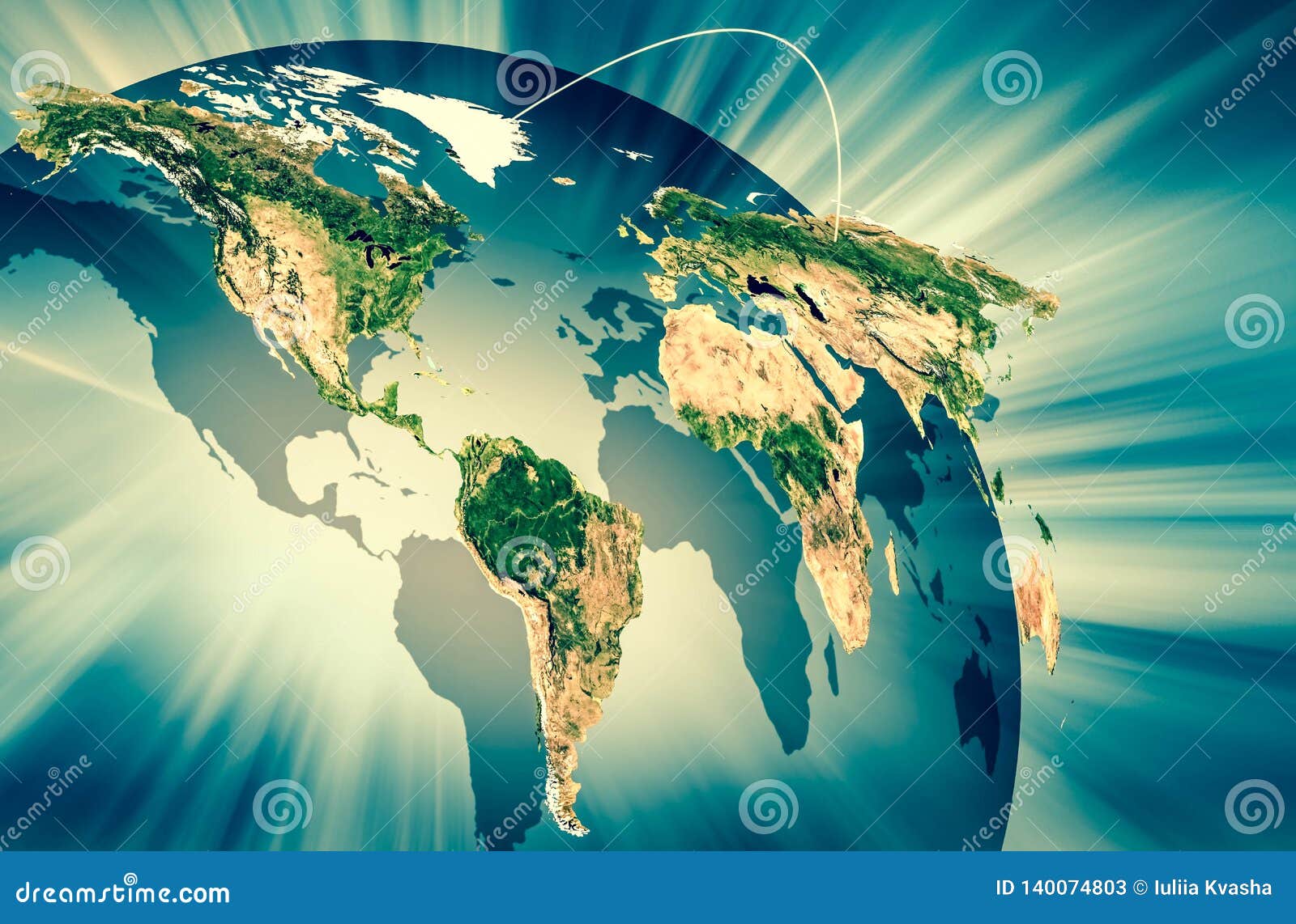 Physical World Map Illustration. Elements of this Image Furnished by ...