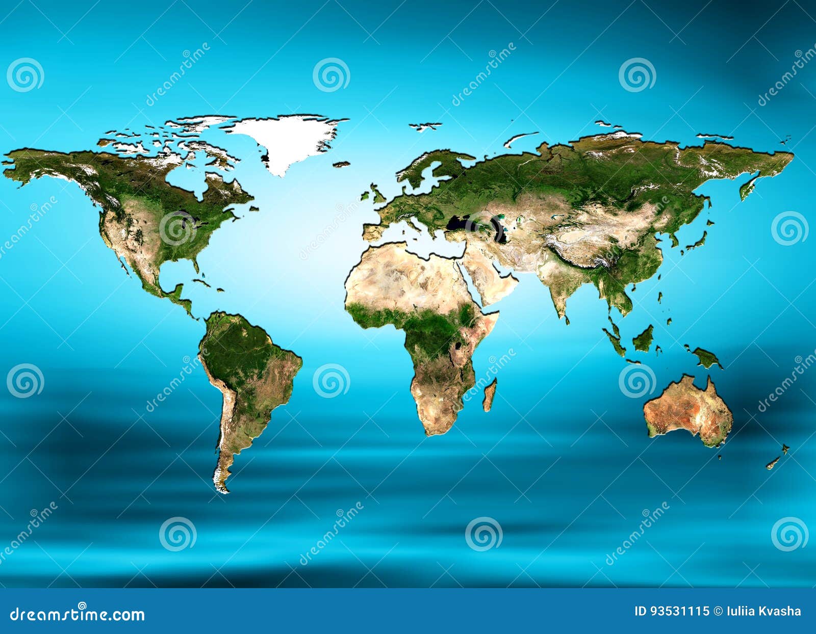 Physical World Map Illustration. Elements of this Image Furnished by ...