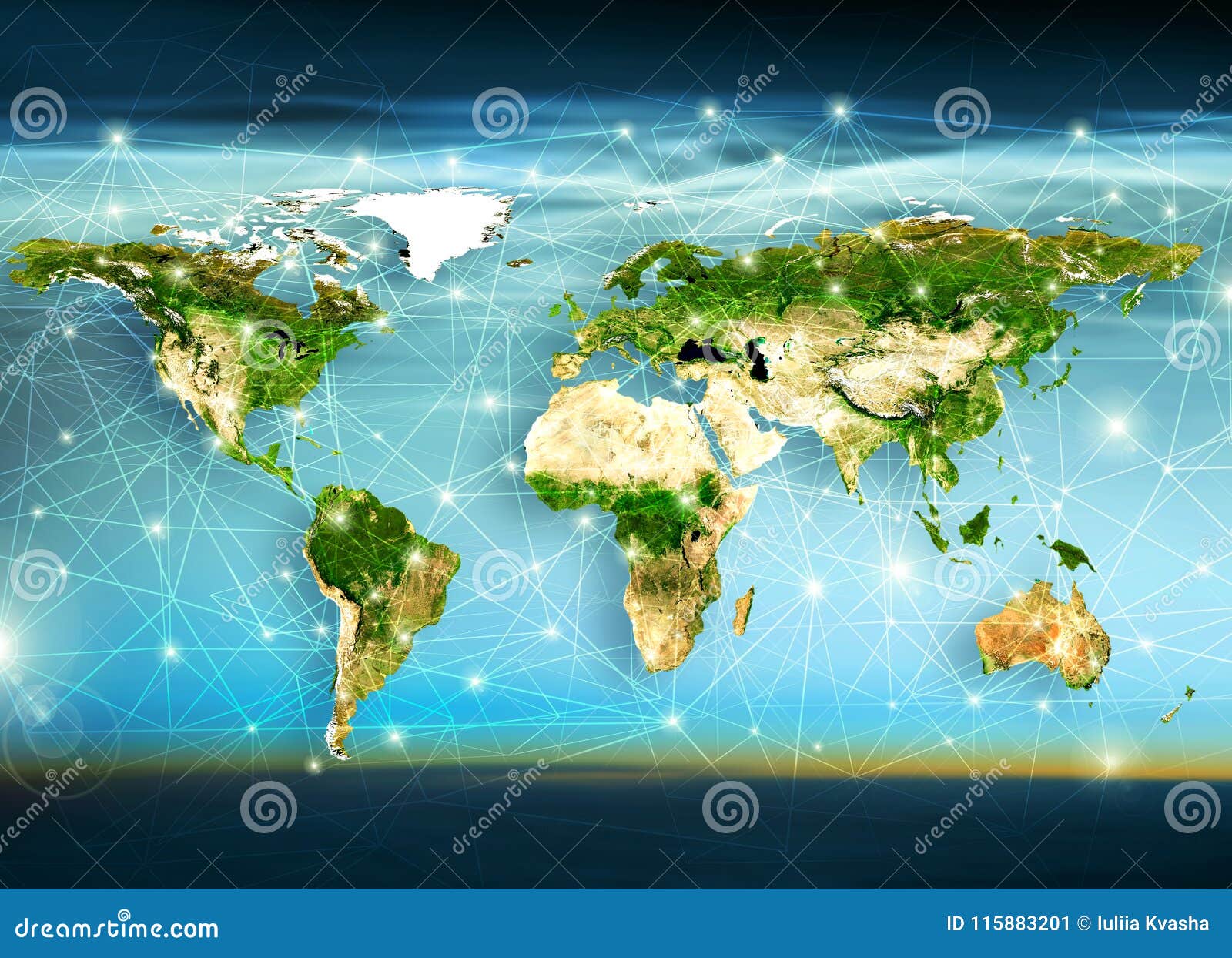 Physical World Map Illustration. Stock Illustration - Illustration of ...