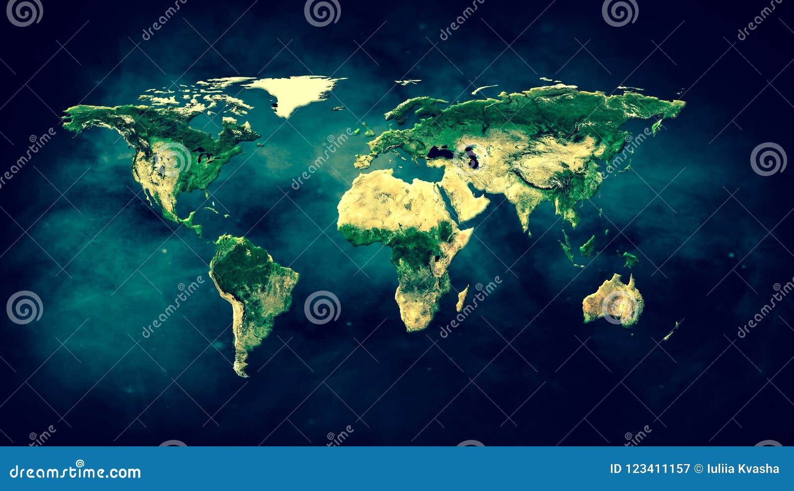 Physical World Map Illustration. Elements of this Image Furnished by ...