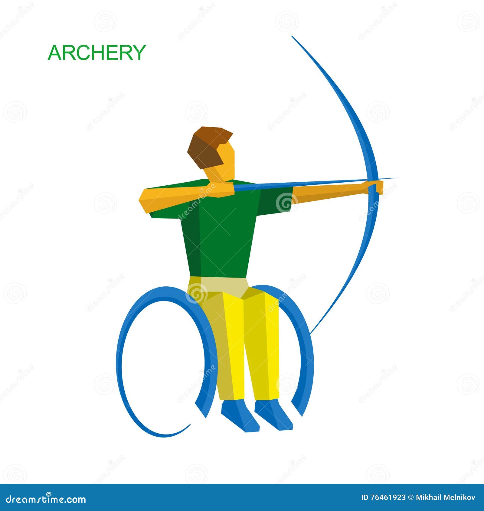 Physically Disabled Sportsman Throwing Javelin. Flat Sport Icon Vector ...