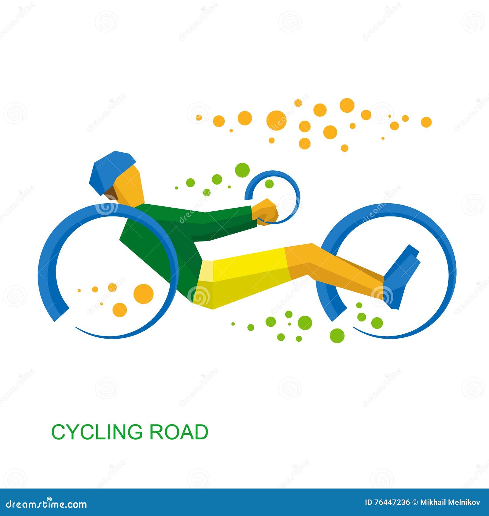 Physically Disabled Cyclist. Cycling Road for People Stock Vector ...
