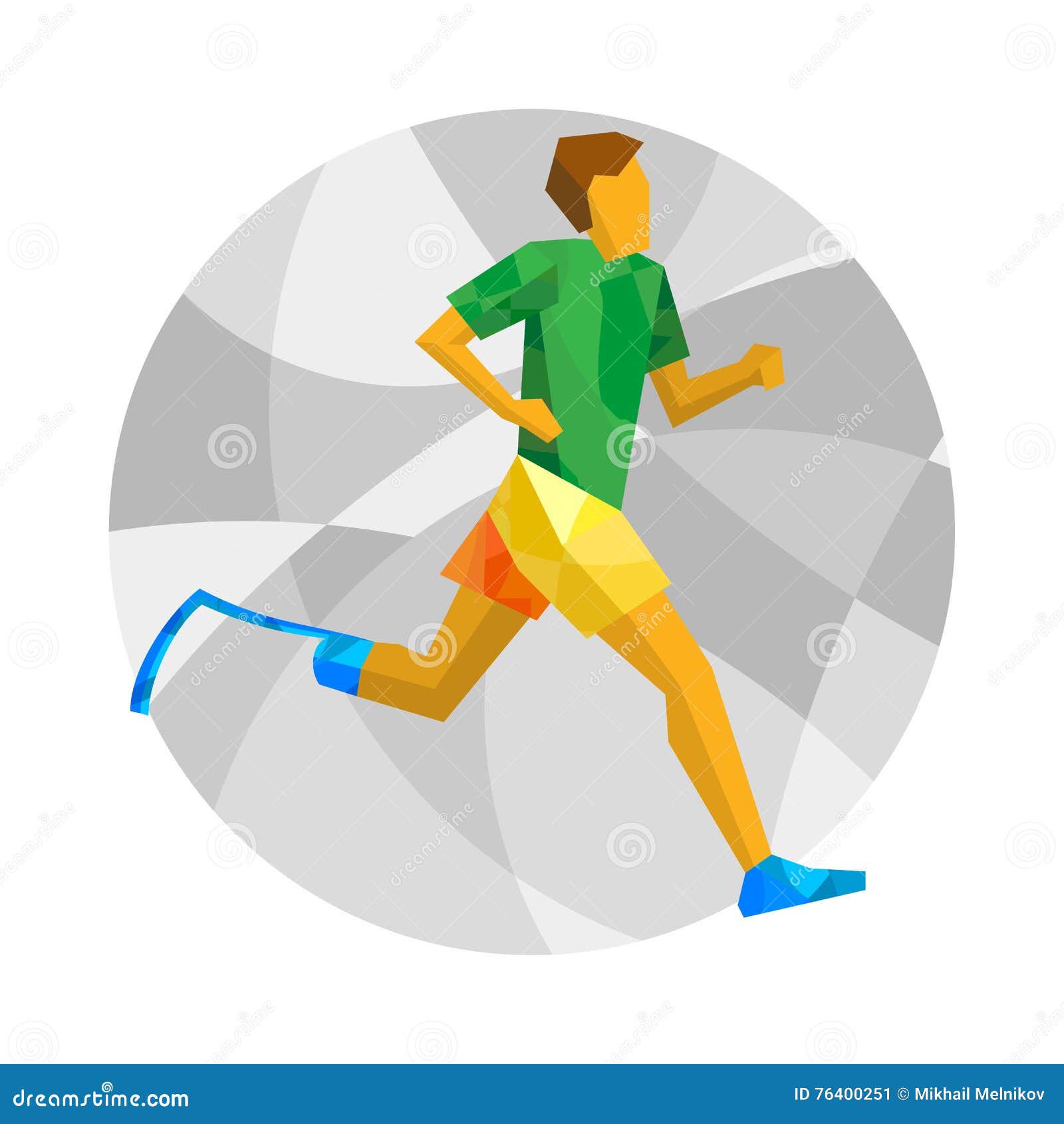 Physically Disabled Runner with Abstract Patterns Stock Vector ...