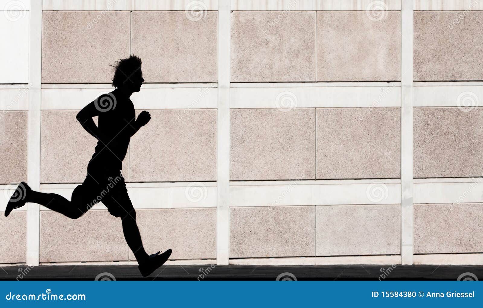 Physically Fit Man Runs for Exercise Stock Photo - Image of sillouette ...