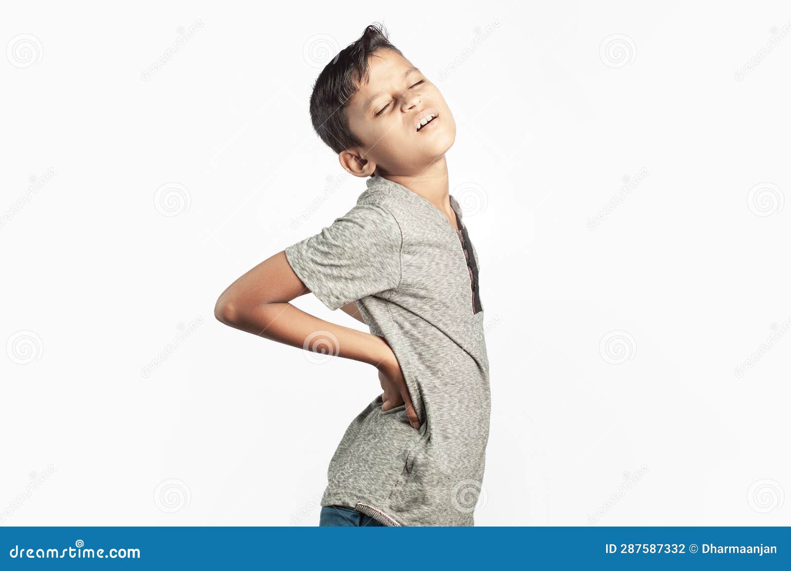 Physically Injured Boy Having Lower Back Pain Stock Photo - Image of ...