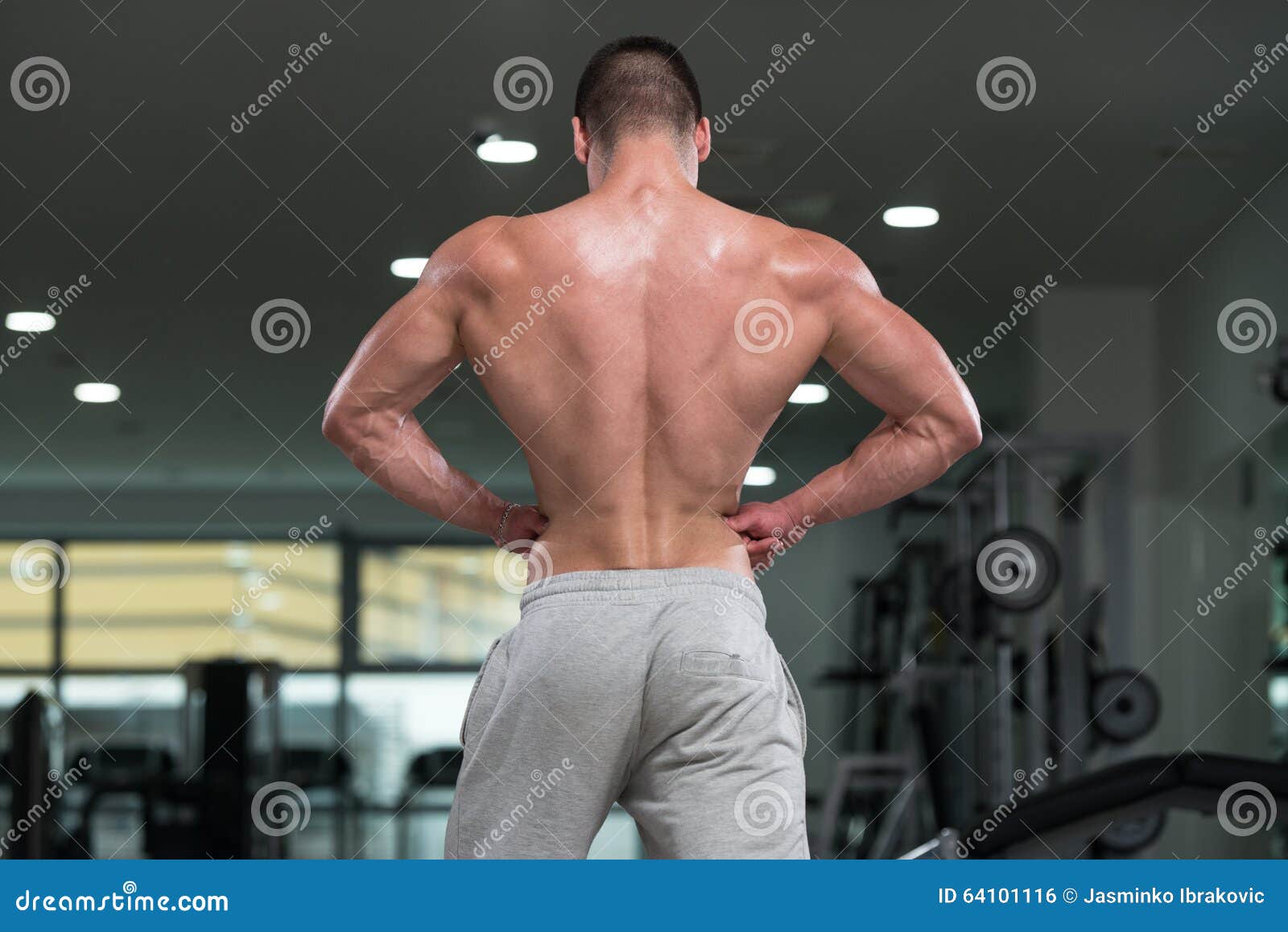 Physically Man Showing His Well Trained Back Stock Photo - Image of ...