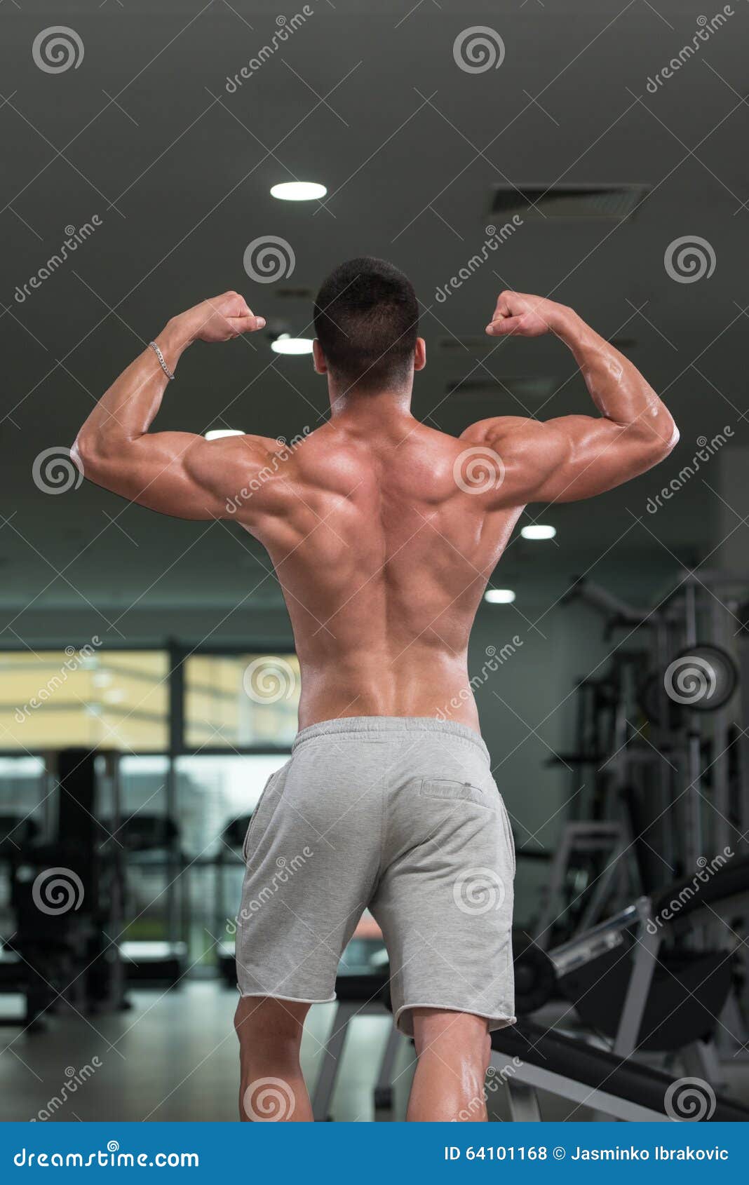 Physically Man Showing His Well Trained Back Stock Photo - Image of ...