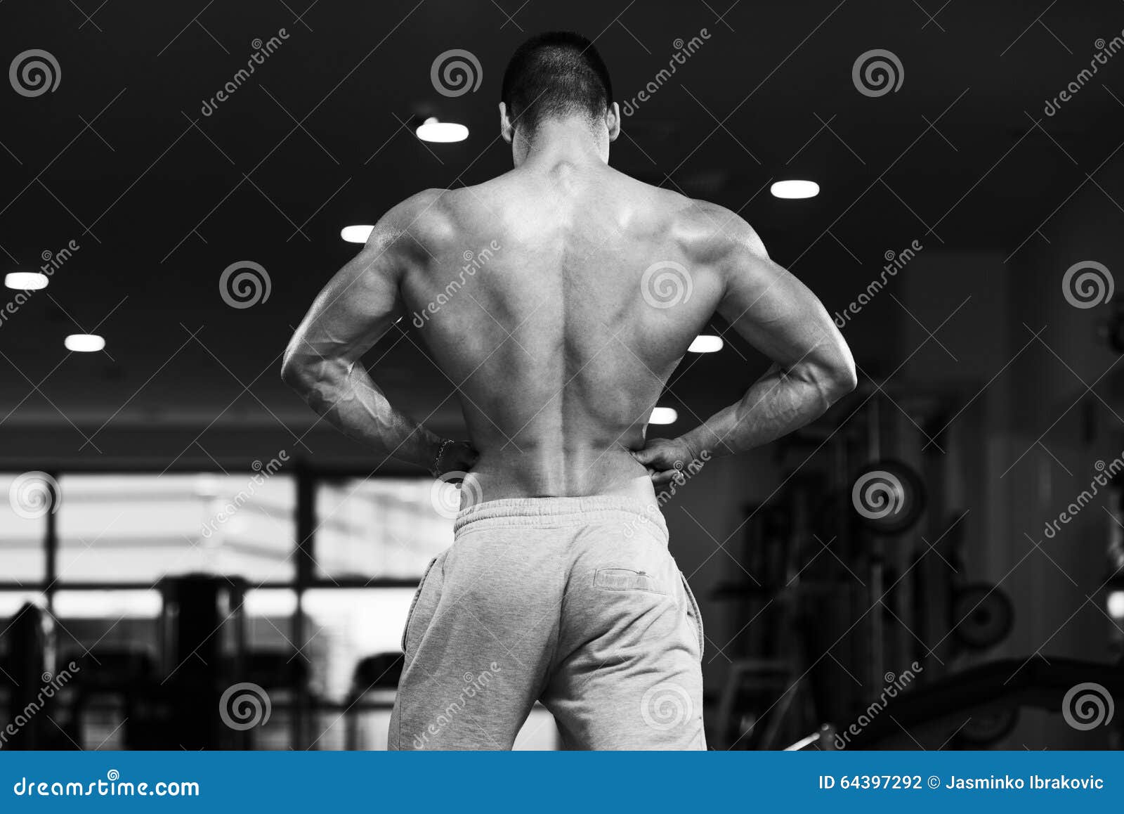 Physically Man Showing His Well Trained Back Stock Photo - Image of ...