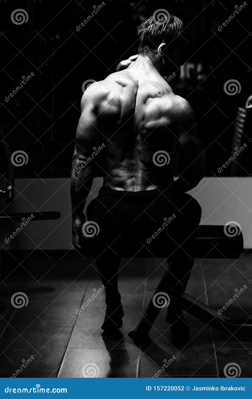 Physically Mature Man Showing His Well Trained Back Stock Photo - Image ...