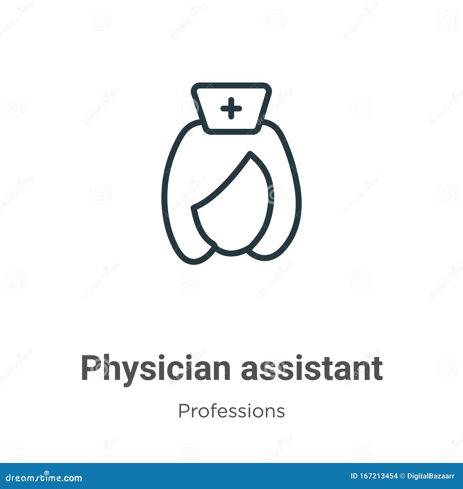 Physician Assistant Outline Vector Icon. Thin Line Black Physician ...