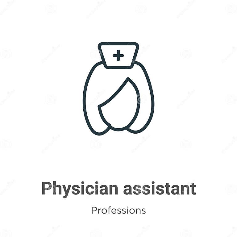 Physician Assistant Outline Vector Icon. Thin Line Black Physician ...