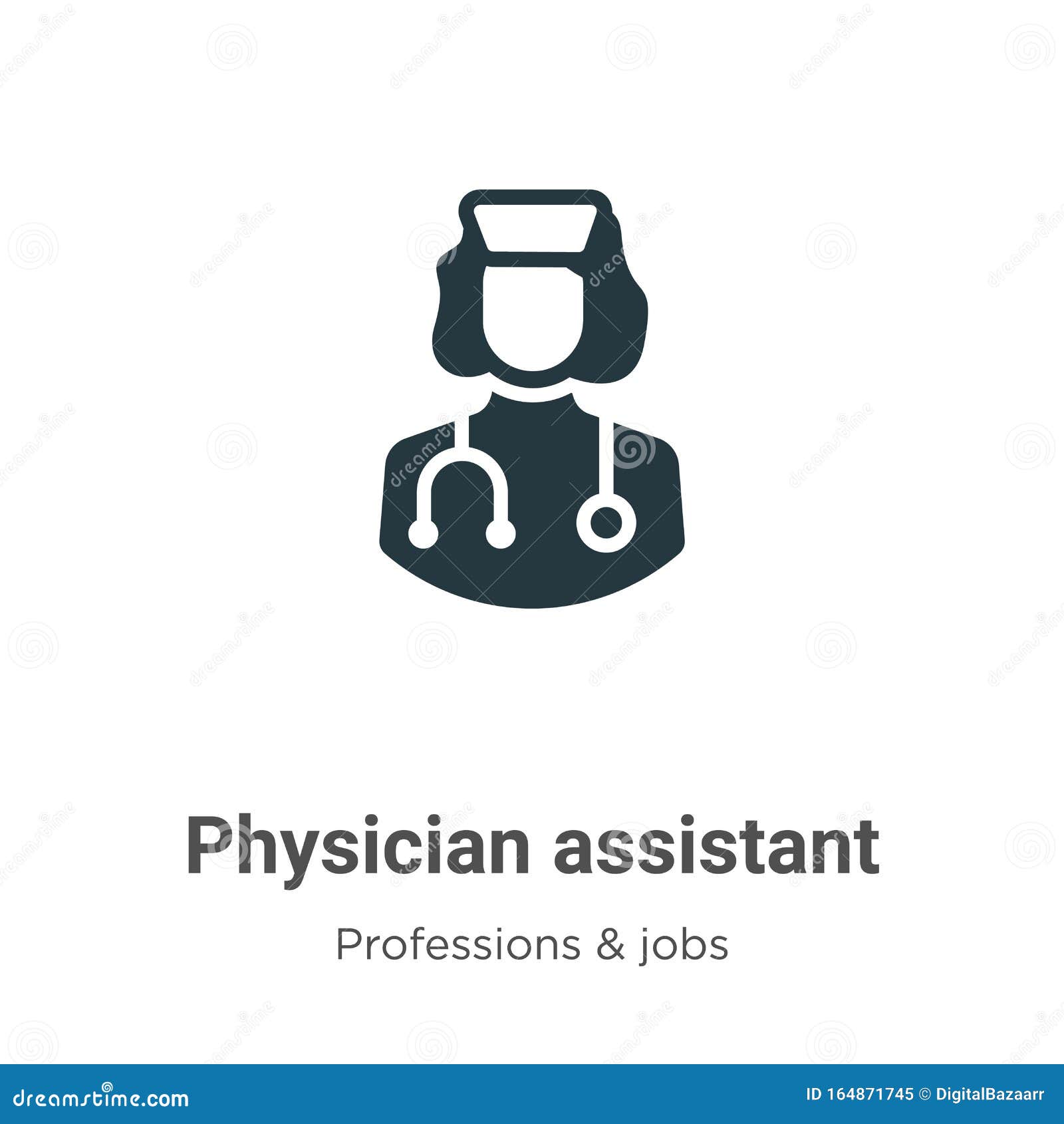 Physician Assistant Vector Icon On White Background. Flat Vector ...
