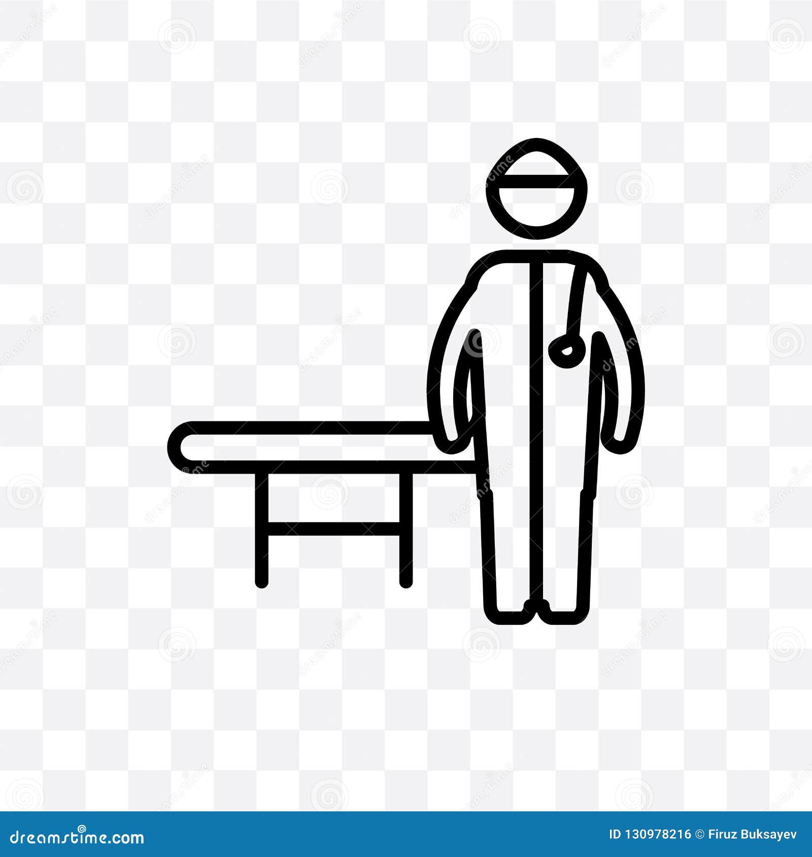 Physician Assistant Vector Linear Icon Isolated on Transparent ...