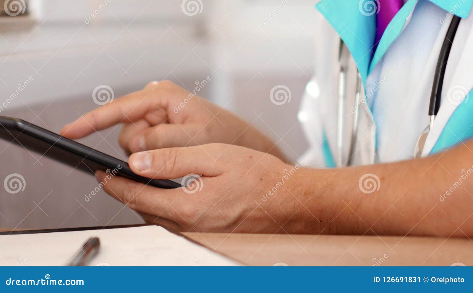 Physician Doctor Using a Digital Tablet Computer Stock Image - Image of ...